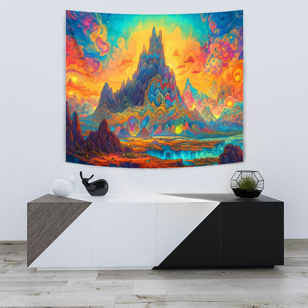 PSY MOUNTAIN TAPESTRY | ACIDMATH AI – ACIDMATH COLLECTIVE