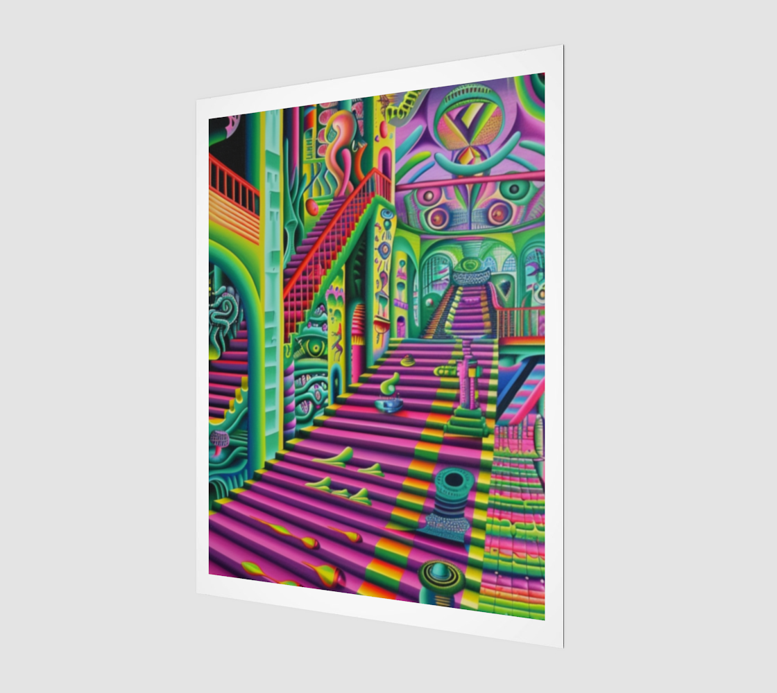 DMT STAIRCASE ART PRINT | ACIDMATH AI – ACIDMATH STORE