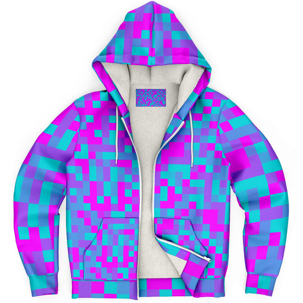 Cyber pixel zip up hoodie | Hubert S – ACIDMATH COLLECTIVE